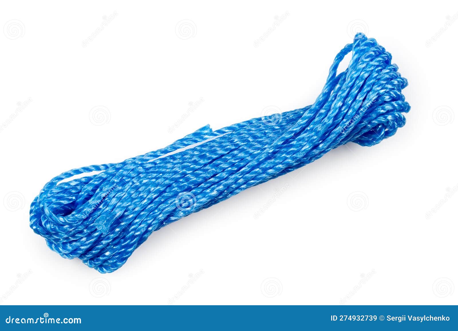 Blue Rope on a White Background. Stock Image - Image of tying, blue ...