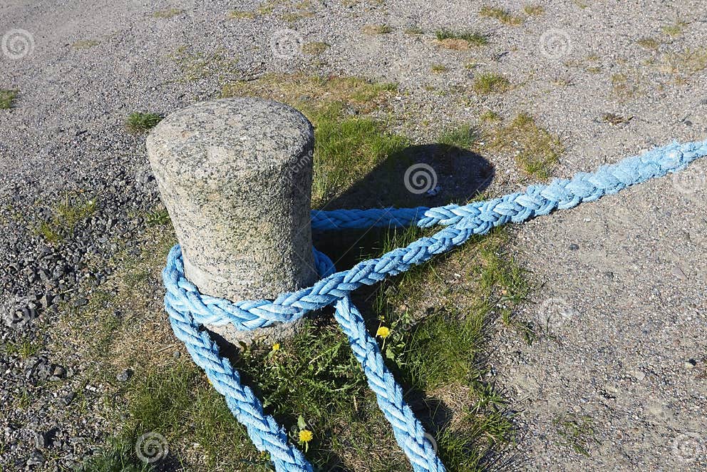Blue ropes at harbour stock image. Image of harbour - 198803595