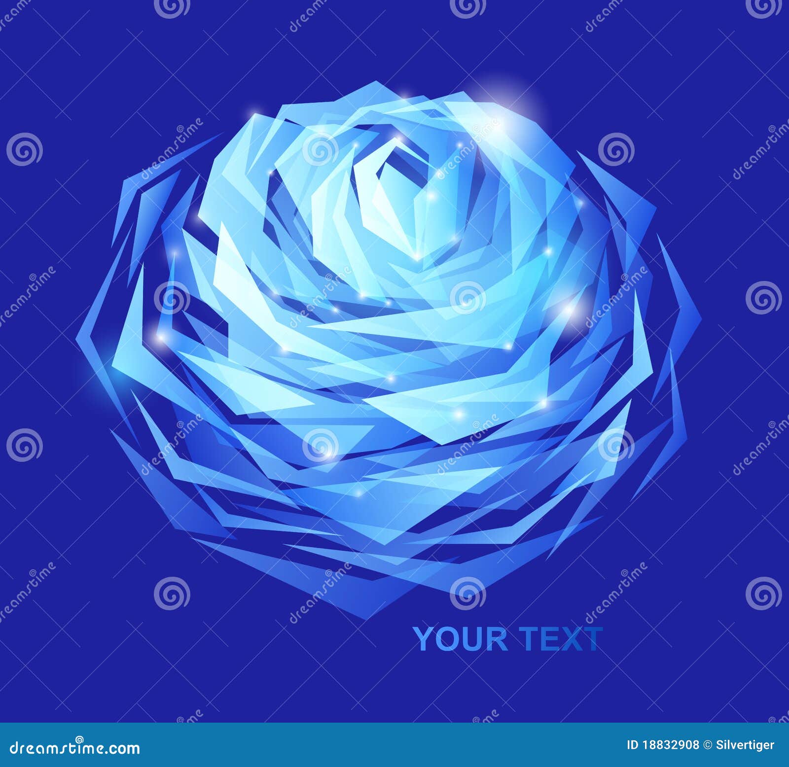 Blue rose stock vector. Illustration of shape, design - 18832908