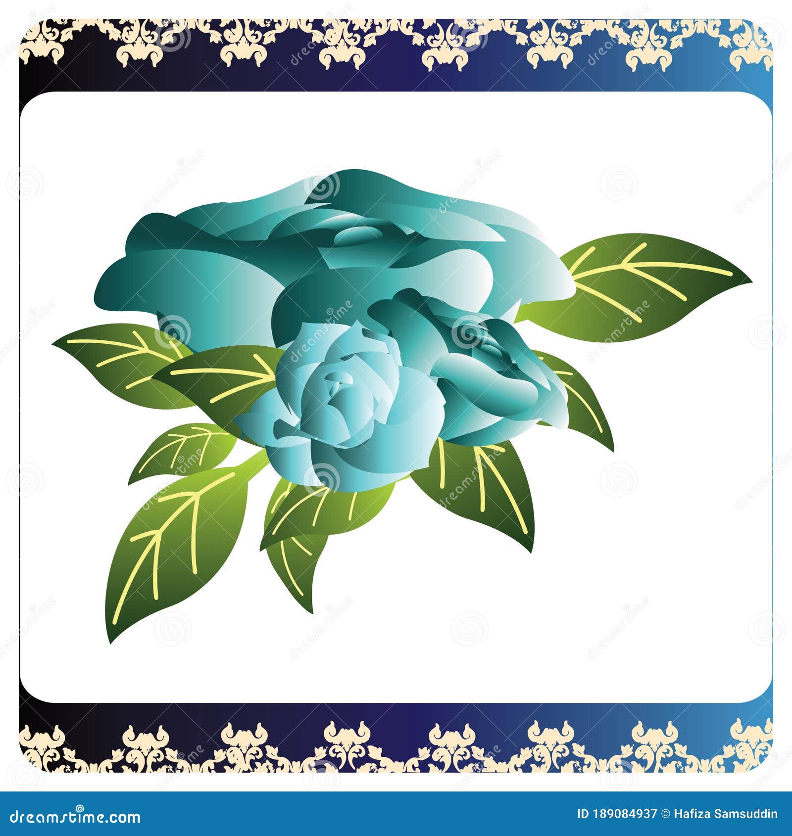Blue Rose Design. Vector Illustration Decorative Design Stock Vector ...