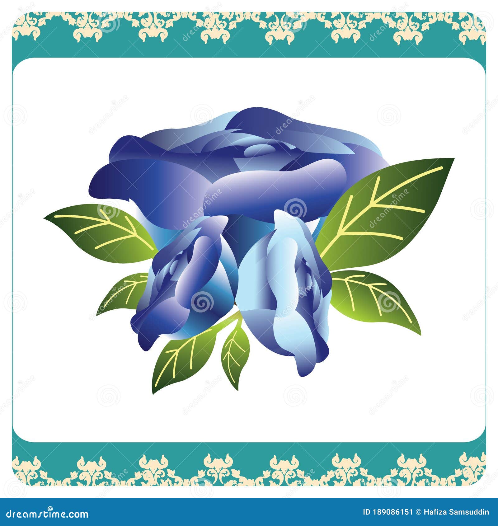 Blue Rose Design. Vector Illustration Decorative Design Stock Vector ...