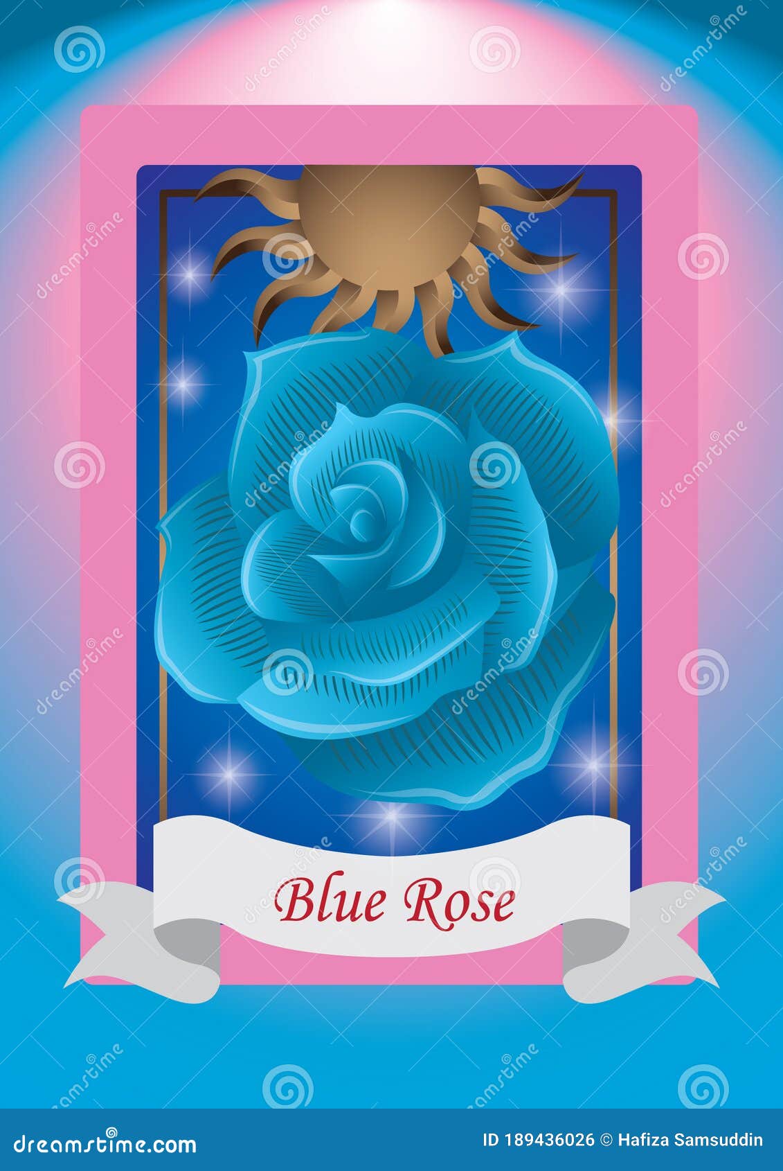 Blue Rose Label. Vector Illustration Decorative Design Stock Vector ...