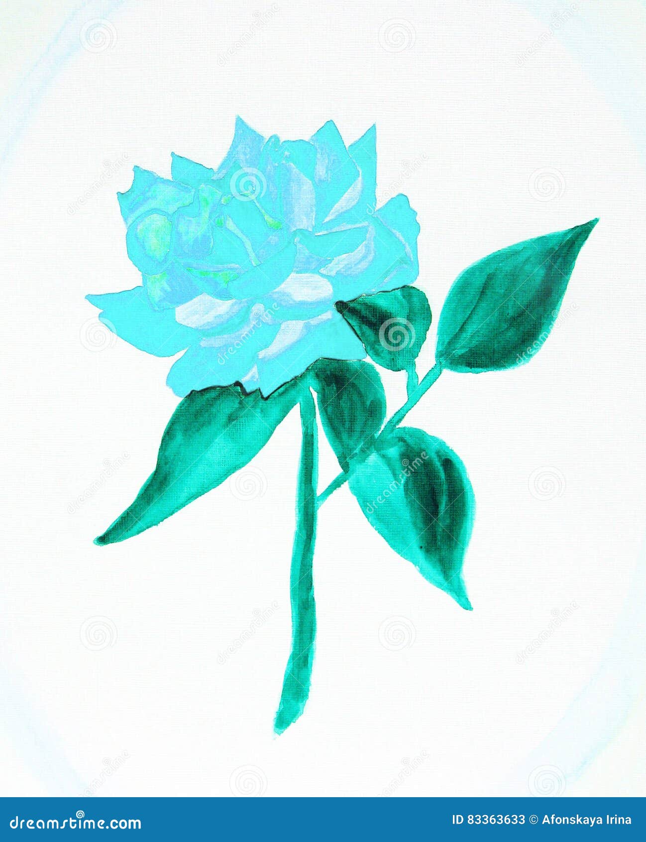 Blue rose, painting stock illustration. Illustration of drawn - 83363633