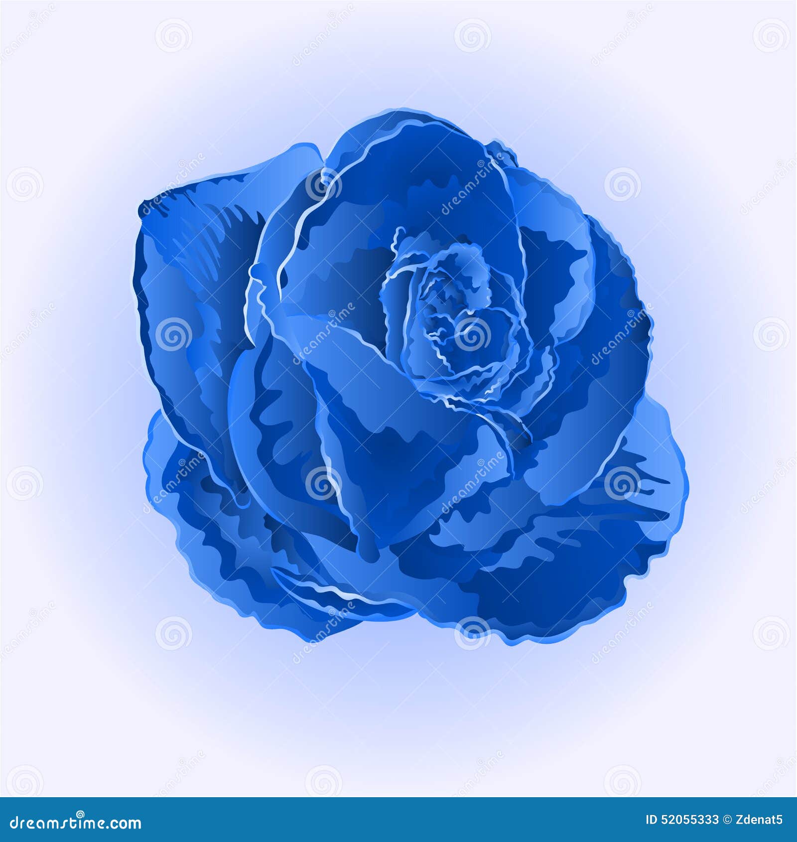 Blue rose simple vector stock vector. Illustration of greeting - 52055333
