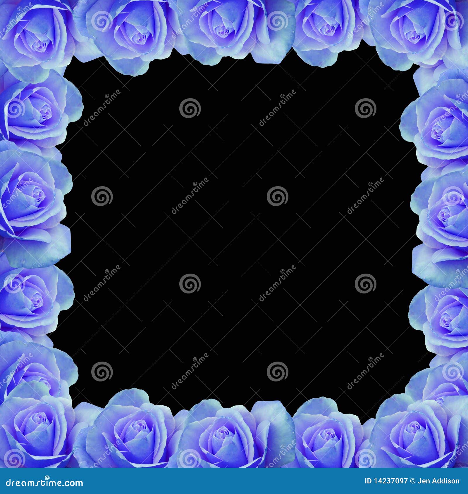Blue rose vector border stock vector. Illustration of giving - 14237097