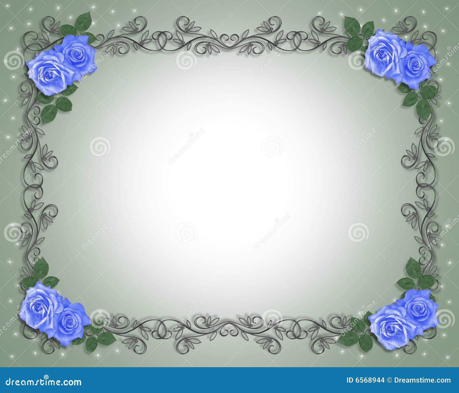 Blue roses border stock illustration. Illustration of blue - 6568944