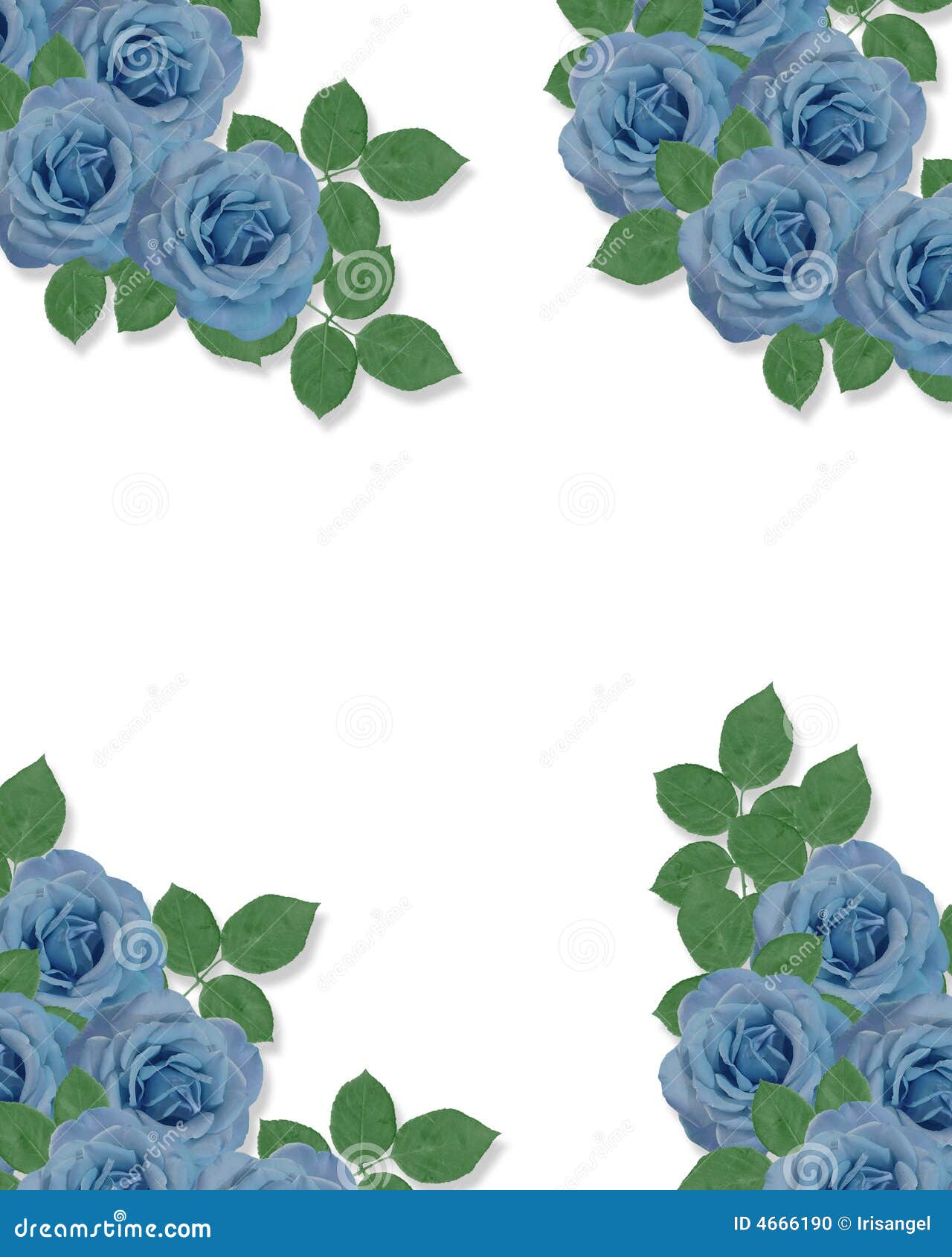 Blue Rose Corner Border