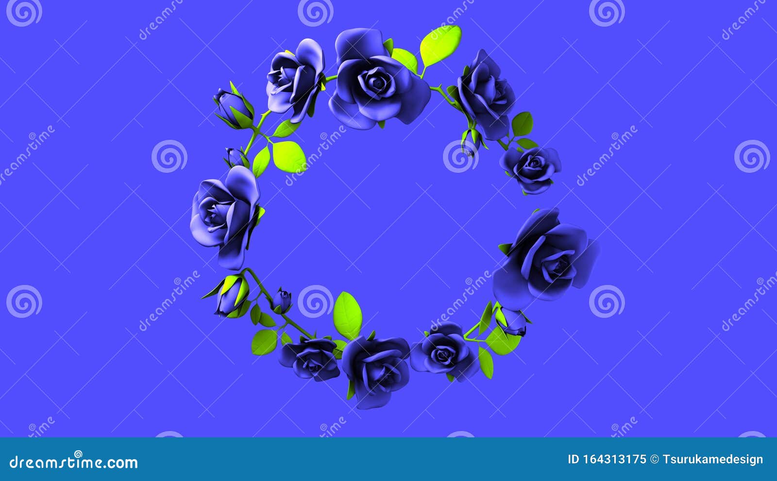 Blue Roses Frame on Blue Text Space Stock Illustration - Illustration ...