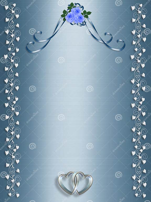 Blue Roses Template Wedding Invitation Stock Illustration ...