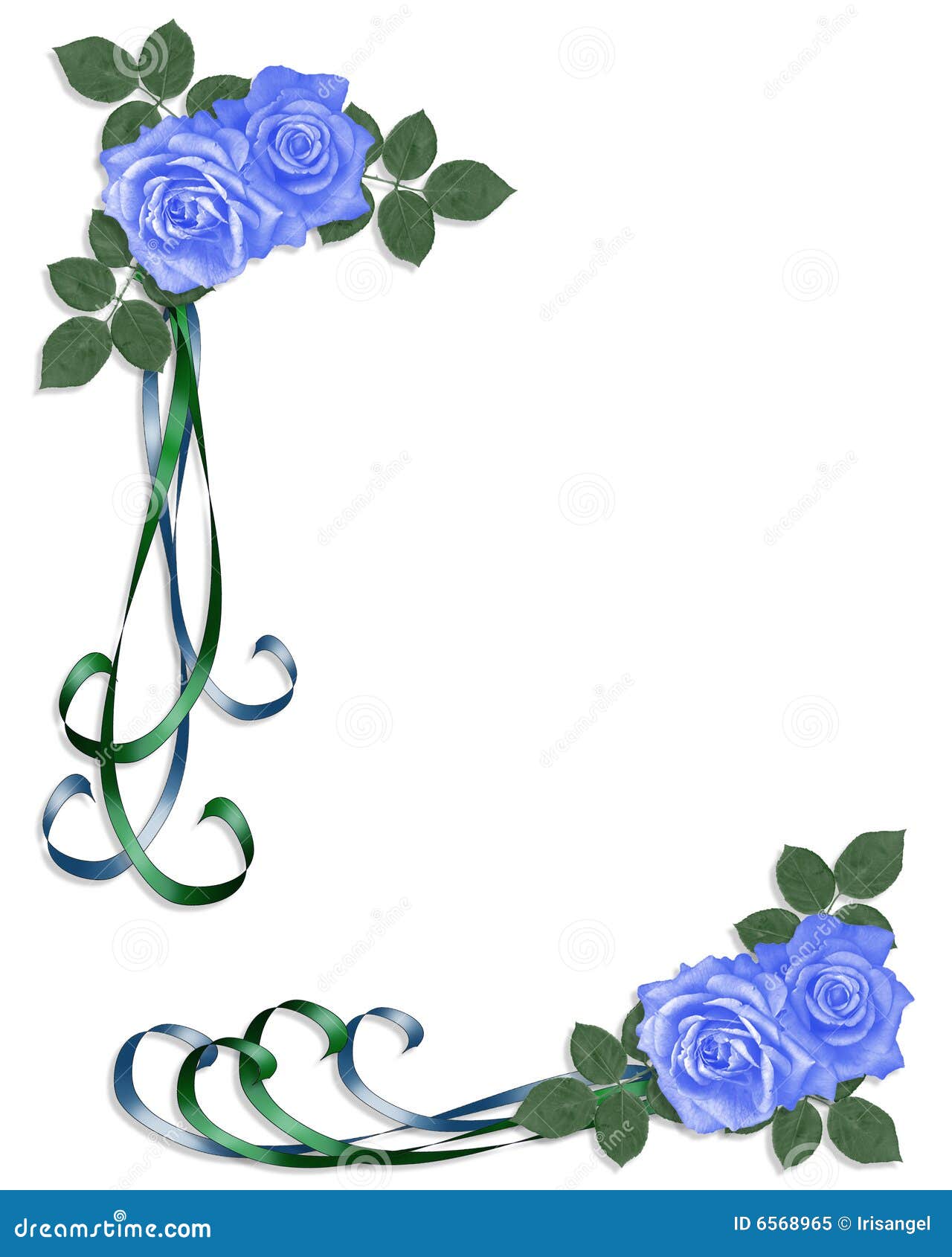 Blue Rose Corner Border