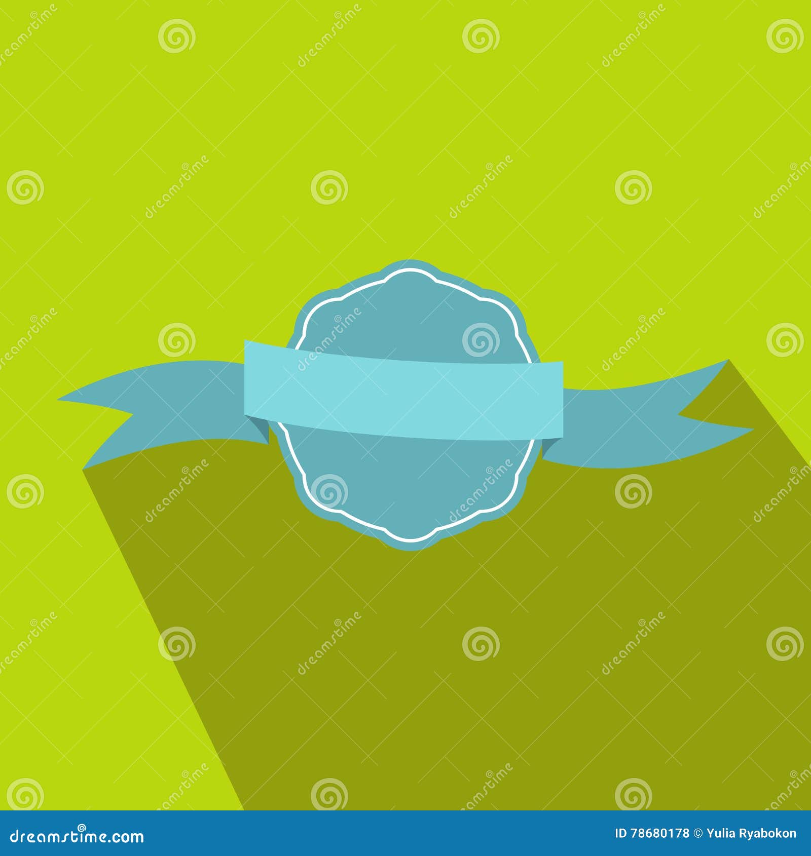 Blue Rosette with Ribbon Icon in Flat Style Stock Vector - Illustration ...