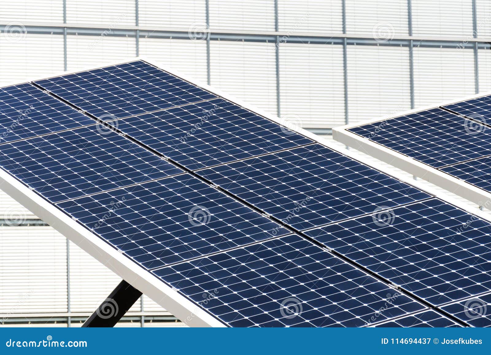 Blue Rotating Solar Panels Tilted Axis Tracker, Future Energy Concept ...