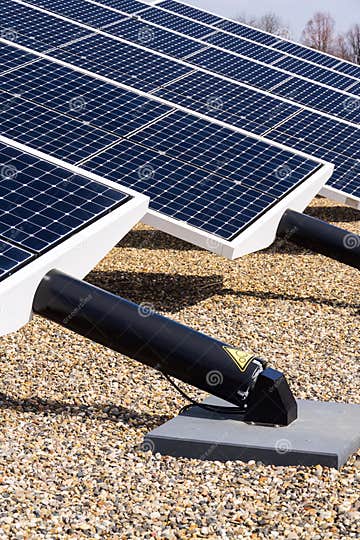 Blue Rotating Solar Panels Tilted Axis Tracker, Future Energy Concept ...