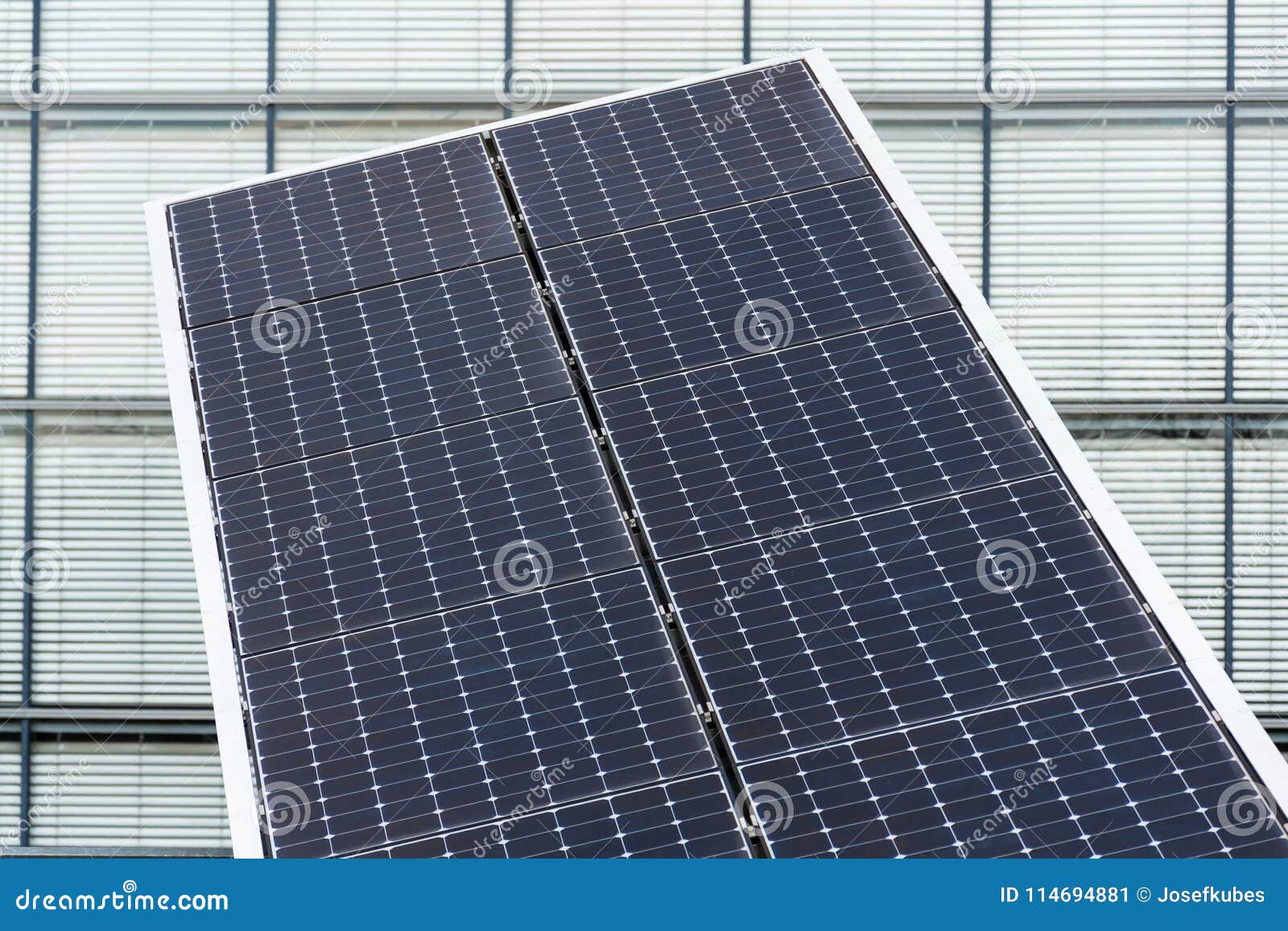 Blue Rotating Solar Panels Tilted Axis Tracker, Future Energy Concept ...