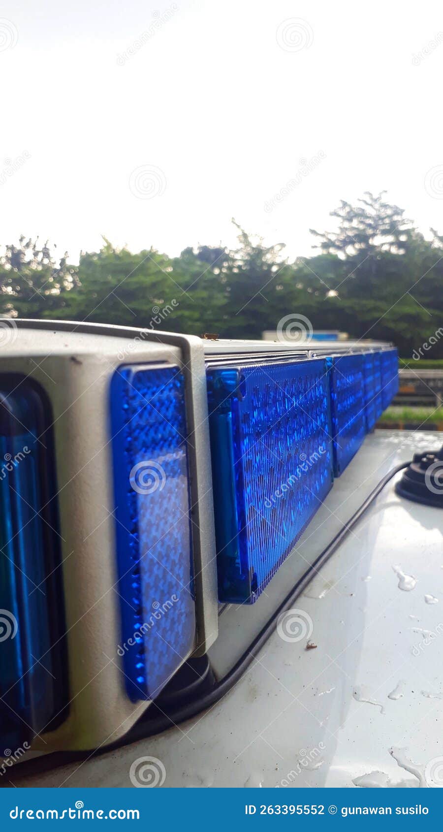 The Blue Rotator Lights Above the Car Stock Photo - Image of machine ...