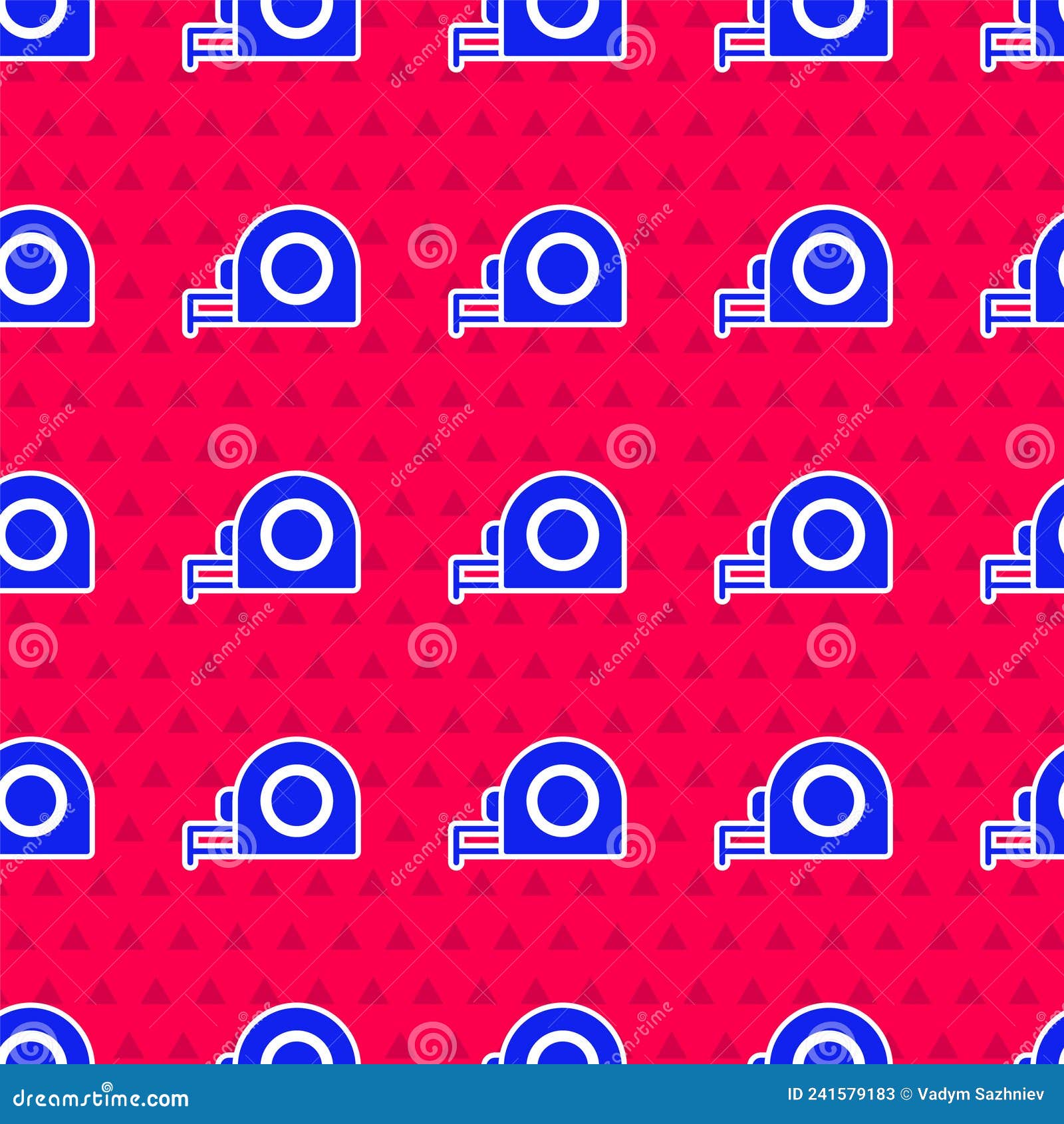 Blue Roulette Construction Icon Isolated Seamless Pattern on Red ...