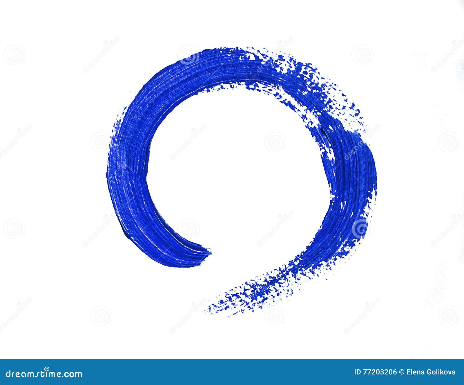 Blue Round Acrylic Brush Stroke Stock Illustration - Illustration of ...