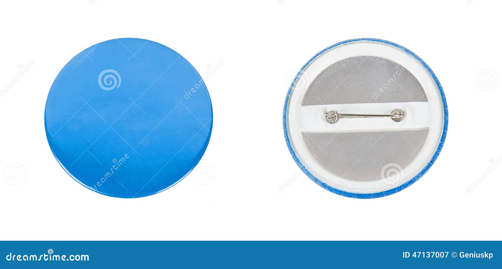 Blue Round Badg with the Front and Back Stock Image - Image of company ...