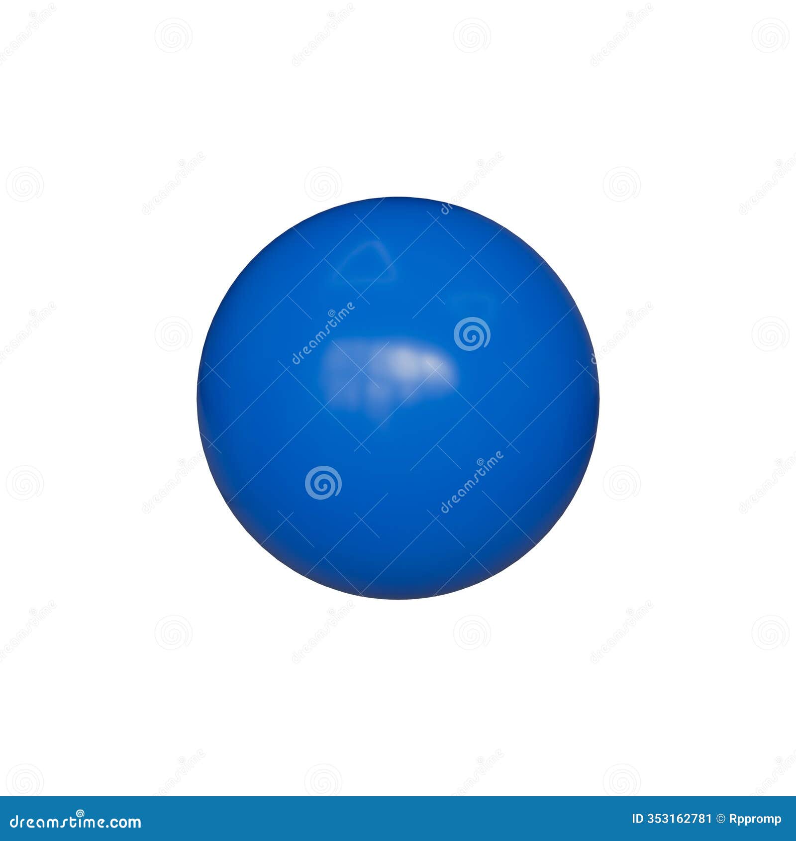 Blue Round Ball in Perspective on White Background Stock Illustration ...