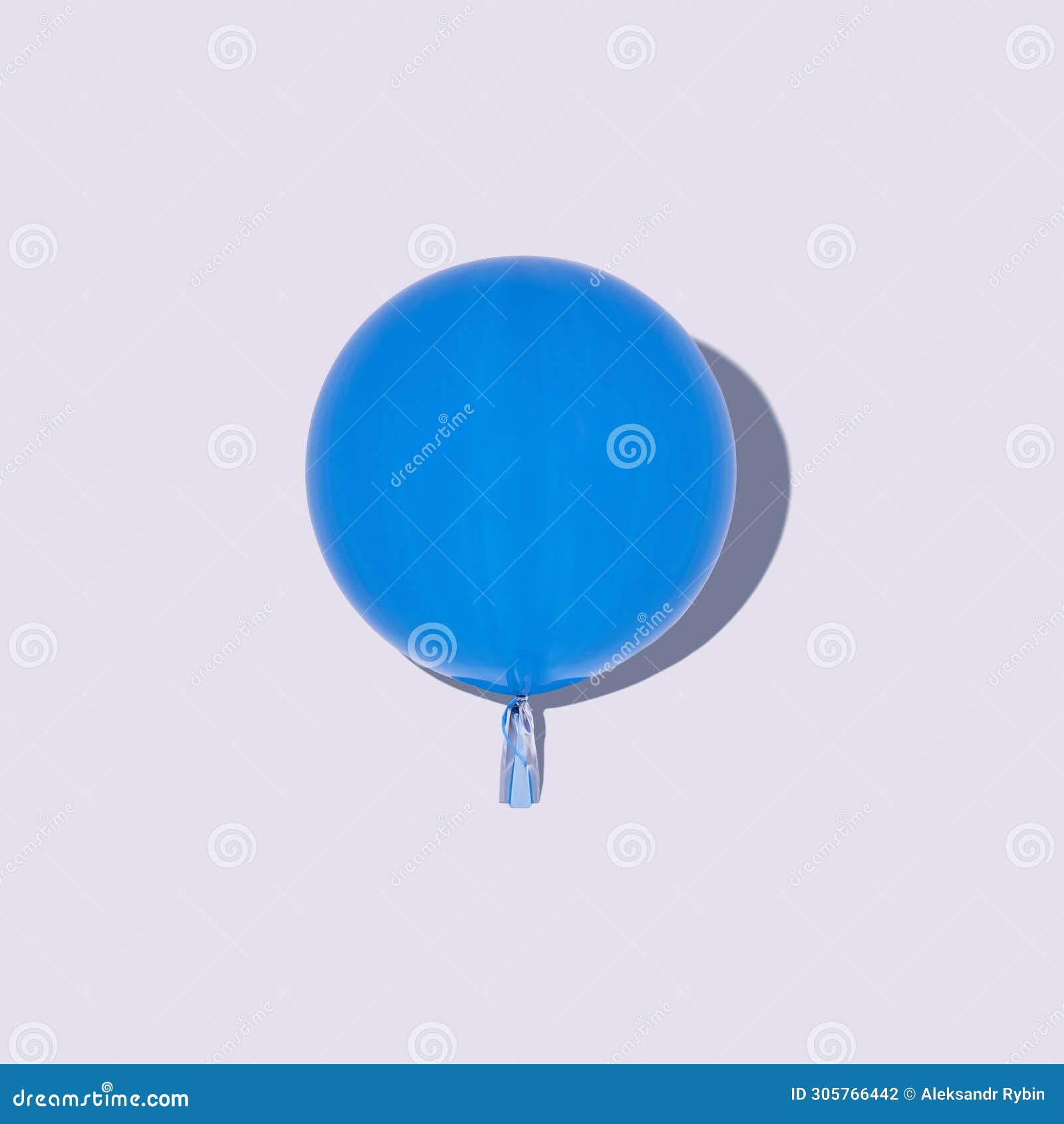 Blue Round Balloon with Shadow Isolated on White Background. Stock ...