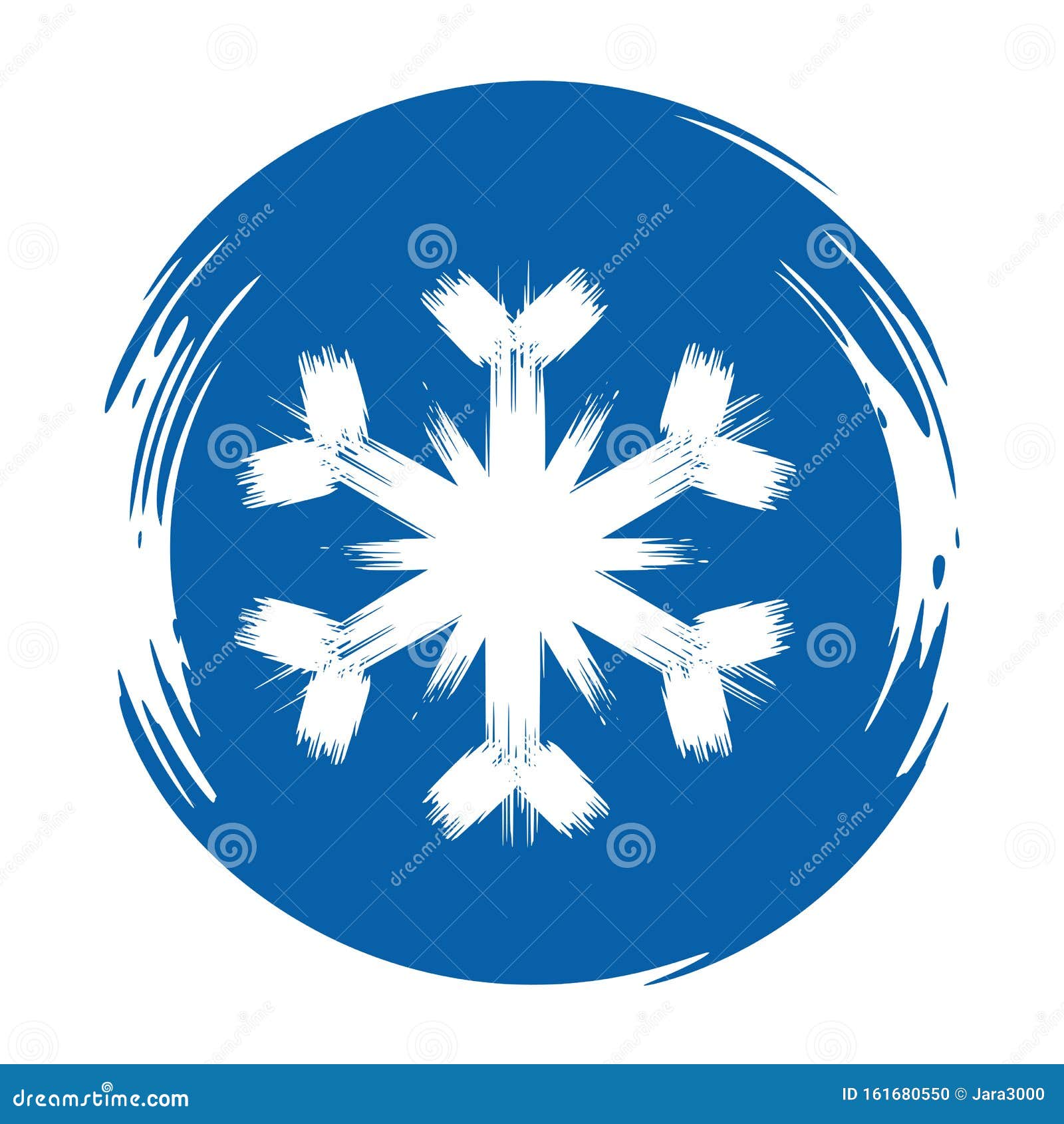 Blue Round Banner with a White Snowflake. Vector Image Stock Vector ...