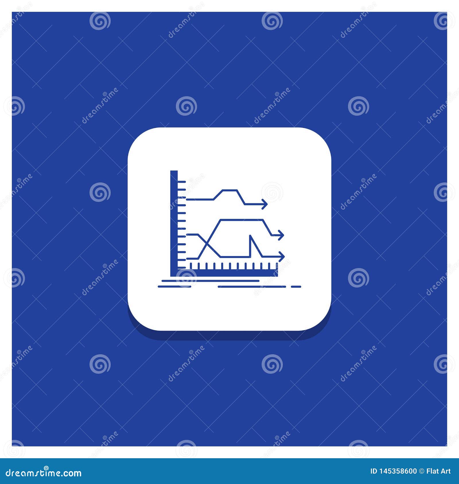 Blue Round Button for Arrows, Forward, Graph, Market, Prediction Glyph ...