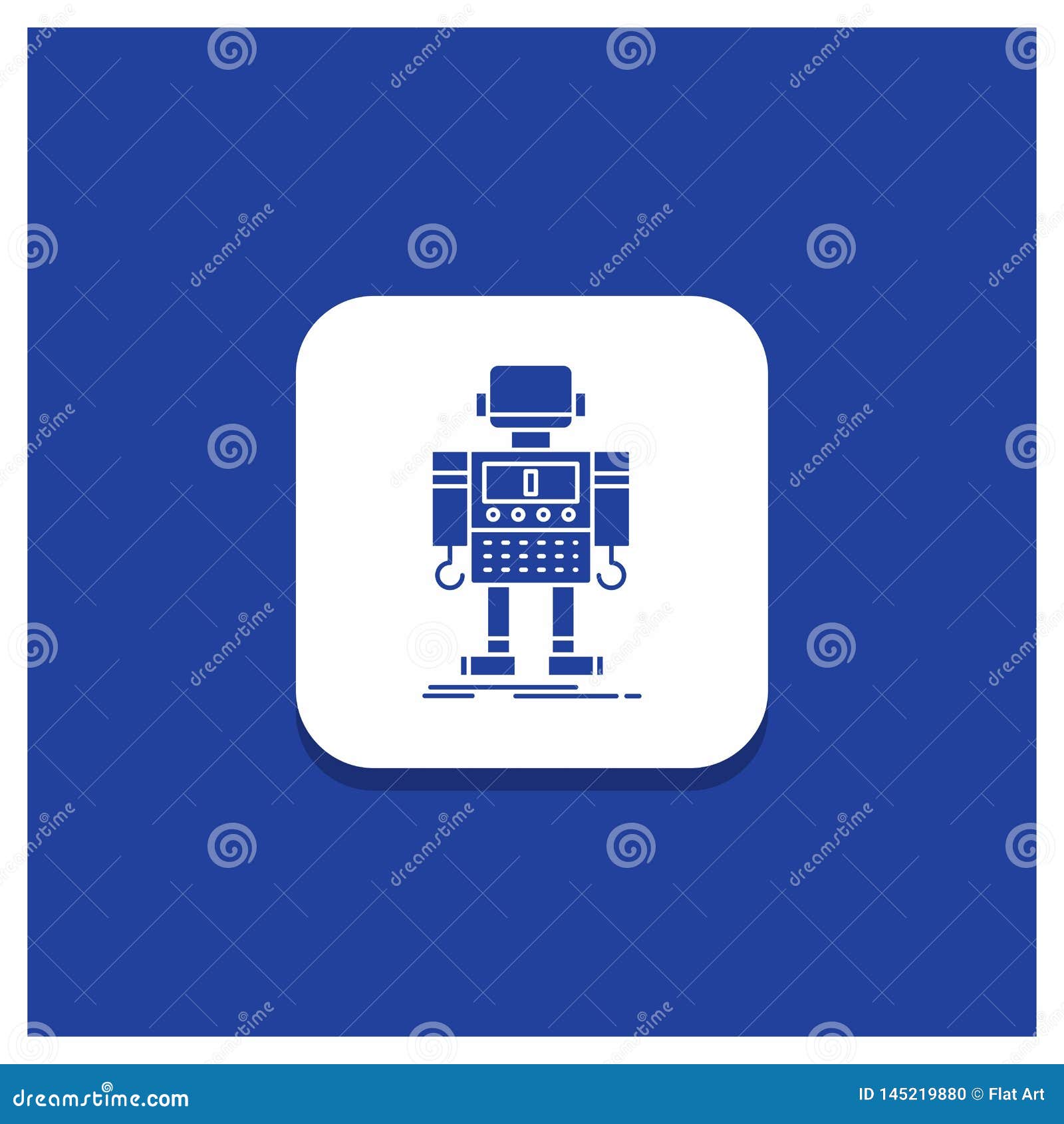 Blue Round Button for Autonomous, Machine, Robot, Robotic, Technology ...