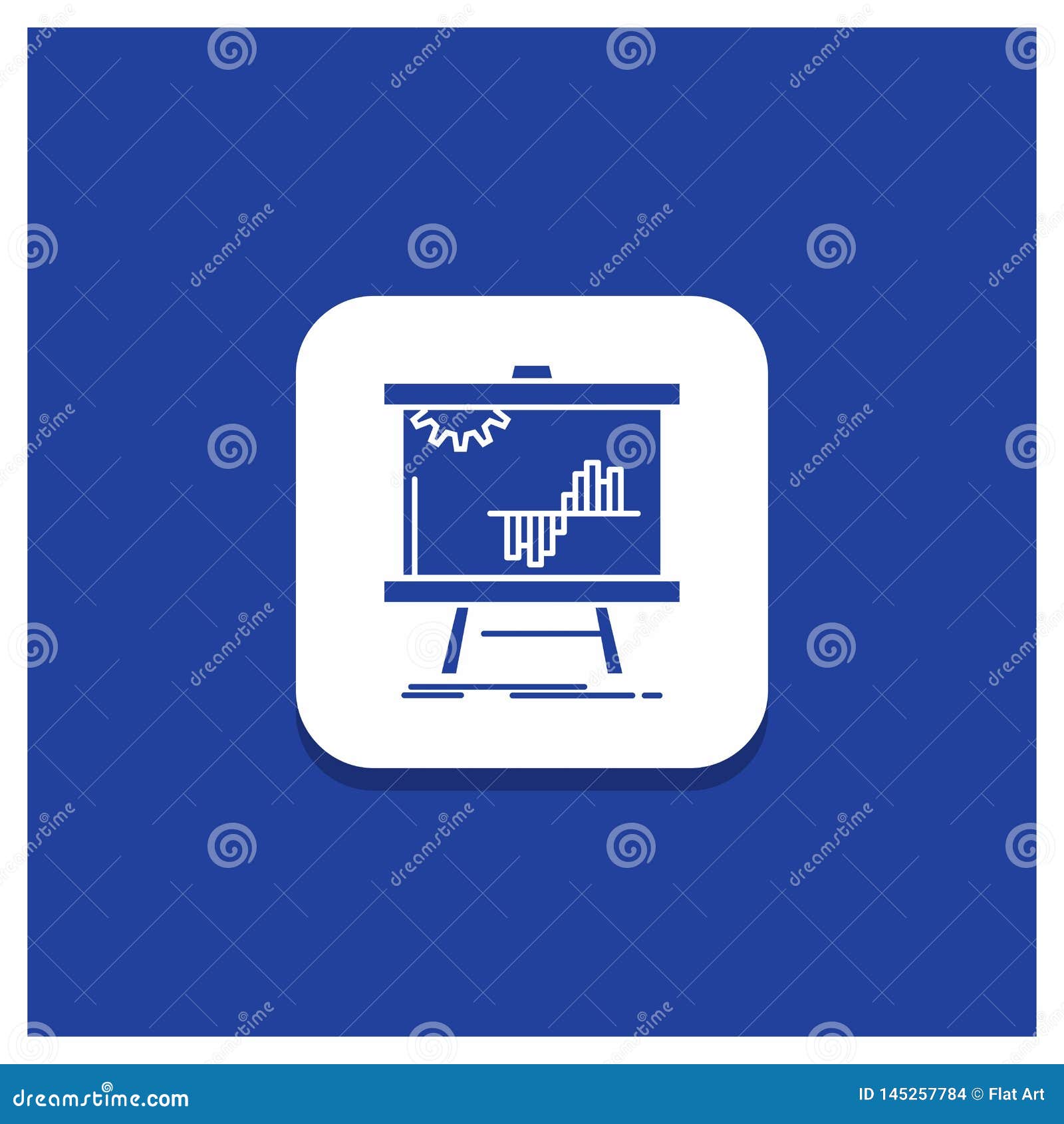 Blue Round Button for Business, Chart, Data, Graph, Stats Glyph Icon ...