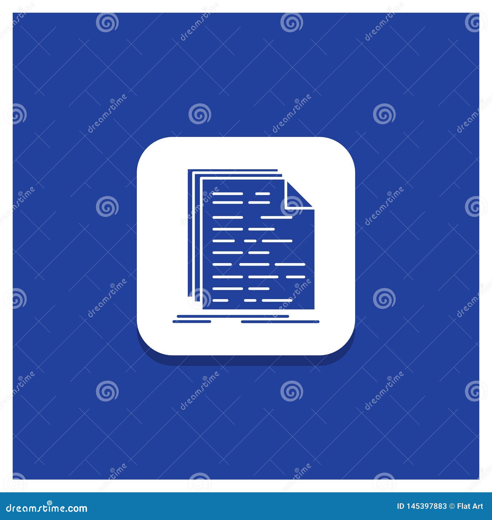 Blue Round Button For Code Coding Doc Programming Script Glyph Icon Stock Vector