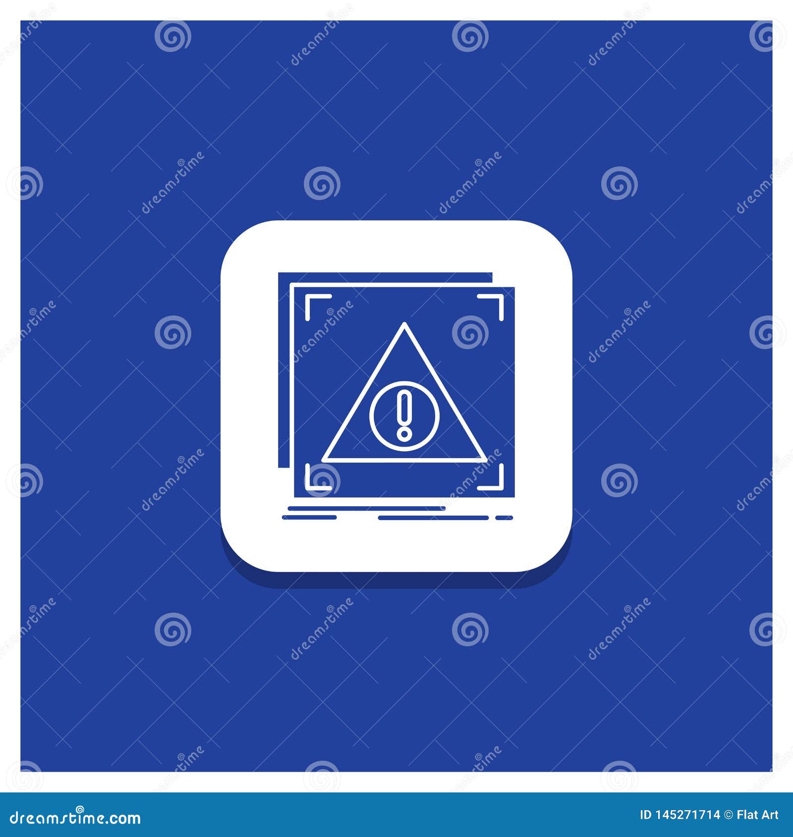Blue Round Button for Error, Application, Denied, Server, Alert Glyph ...