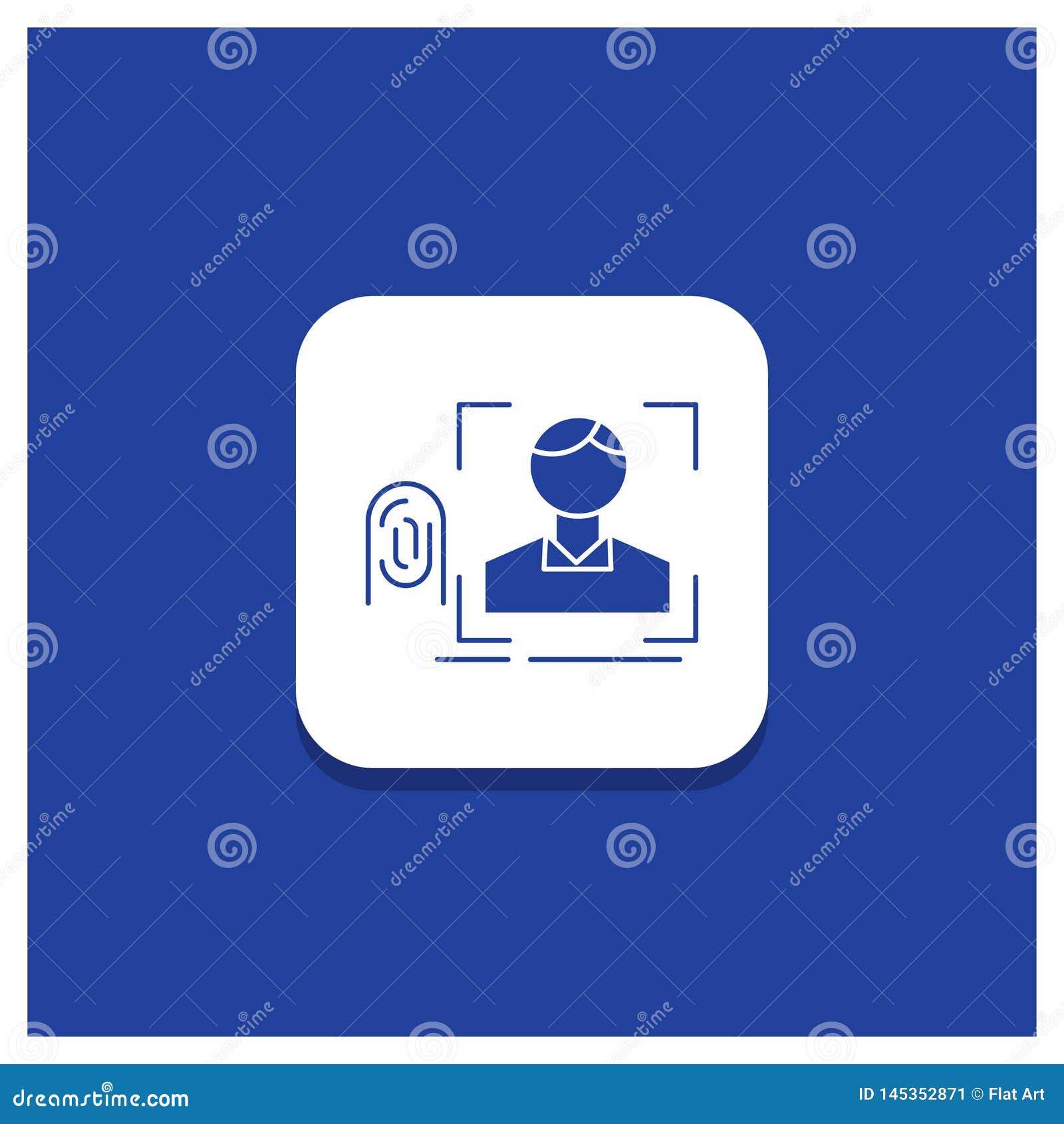 Blue Round Button for Finger, Fingerprint, Recognition, Scan, Scanning ...