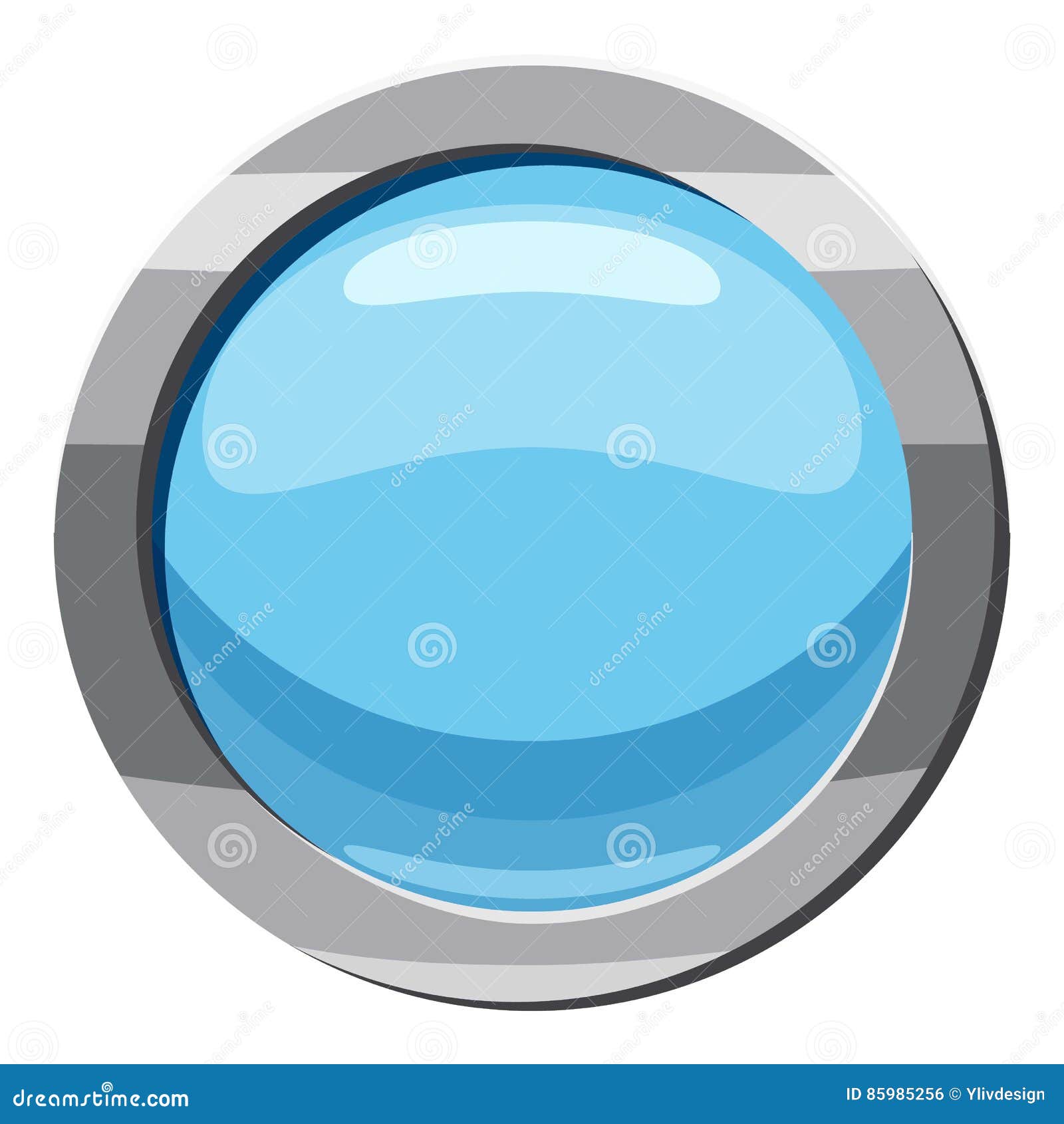 Blue Round Button Icon, Cartoon Style Stock Vector - Illustration of ...