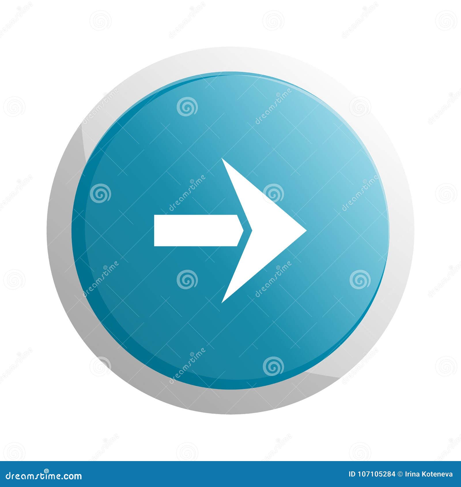 Blue Round Button with Next Arrow Symbol Stock Vector - Illustration of ...