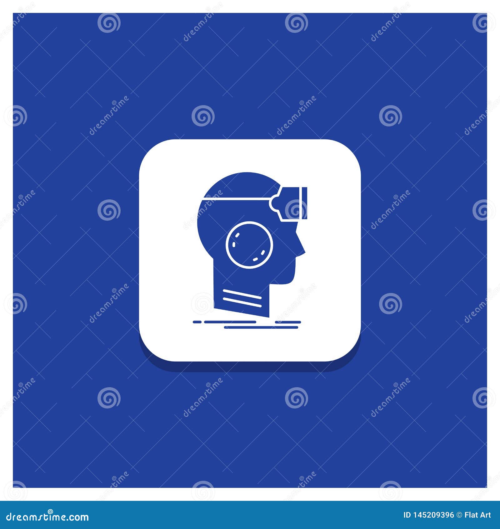Blue Round Button for VR, Googles, Headset, Reality, Virtual Glyph Icon ...