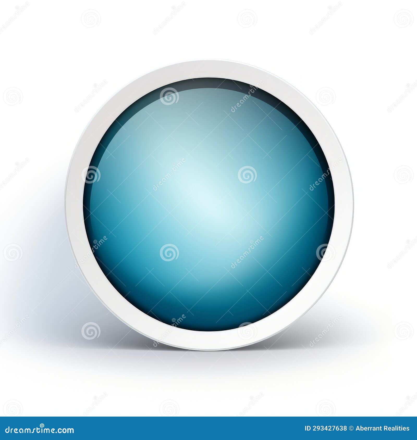 A Blue Round Button on a White Background Stock Illustration ...