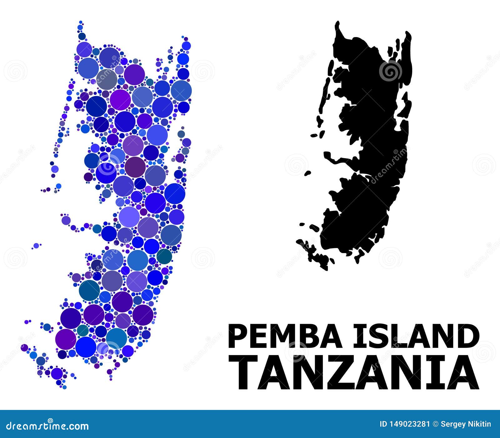 Zanzibar And Pemba Tanzania Political Map Vector Illustration