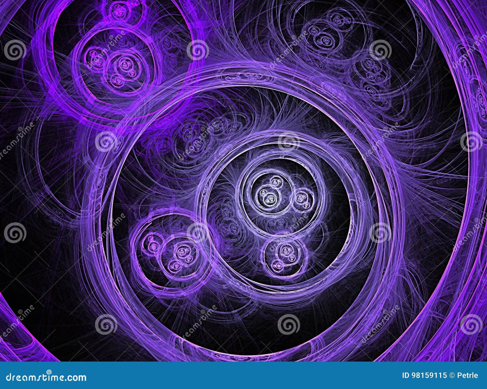 Blue round fractal stock illustration. Illustration of round - 98159115