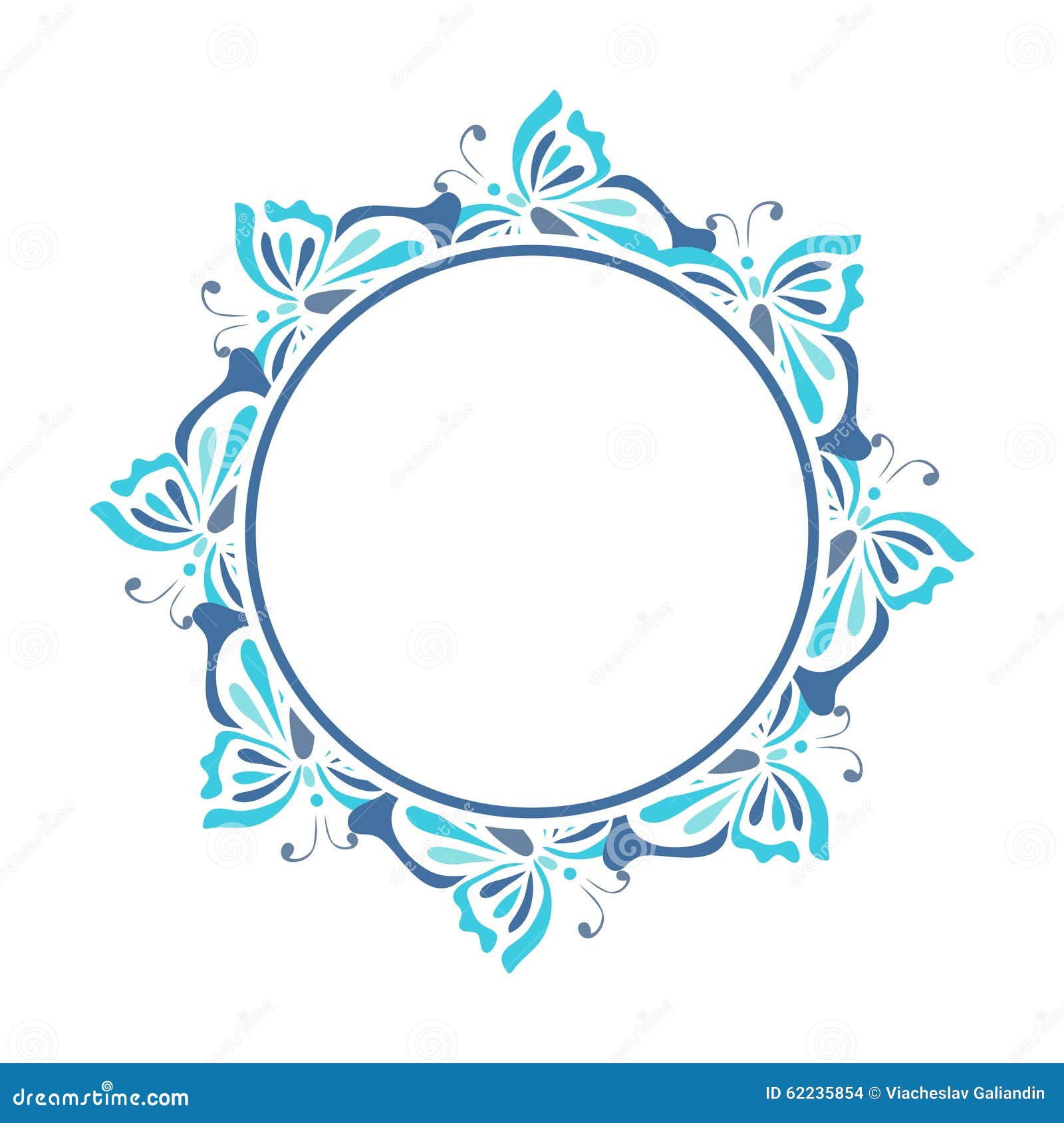 Blue round frame stock illustration. Illustration of decorative - 62235854