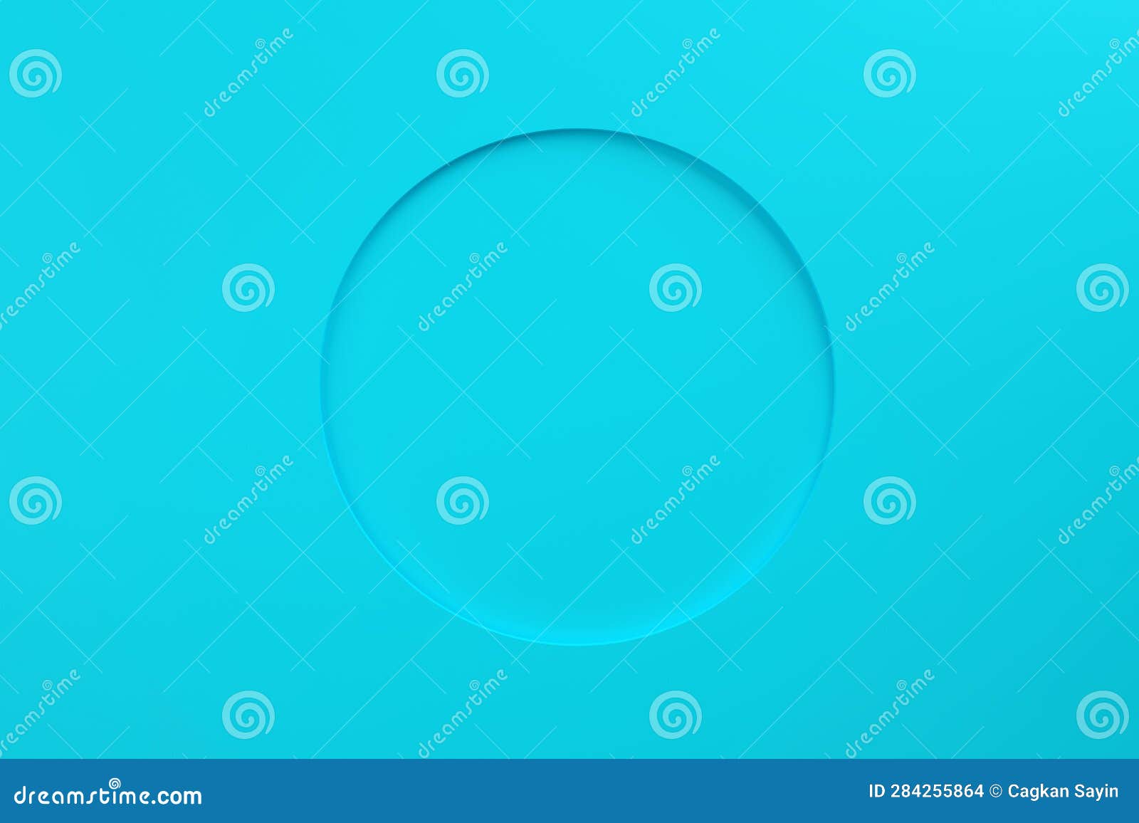 Blue Round Frame or Circle Hole Template on Blue Background with ...