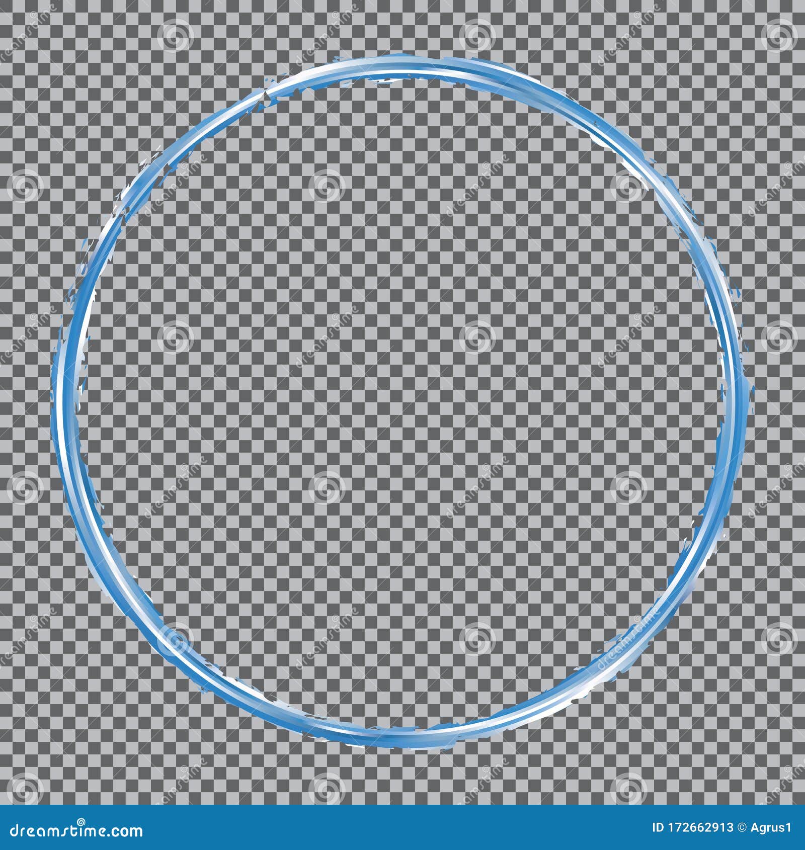 Blue Round Frame on White Background Stock Vector - Illustration of ...