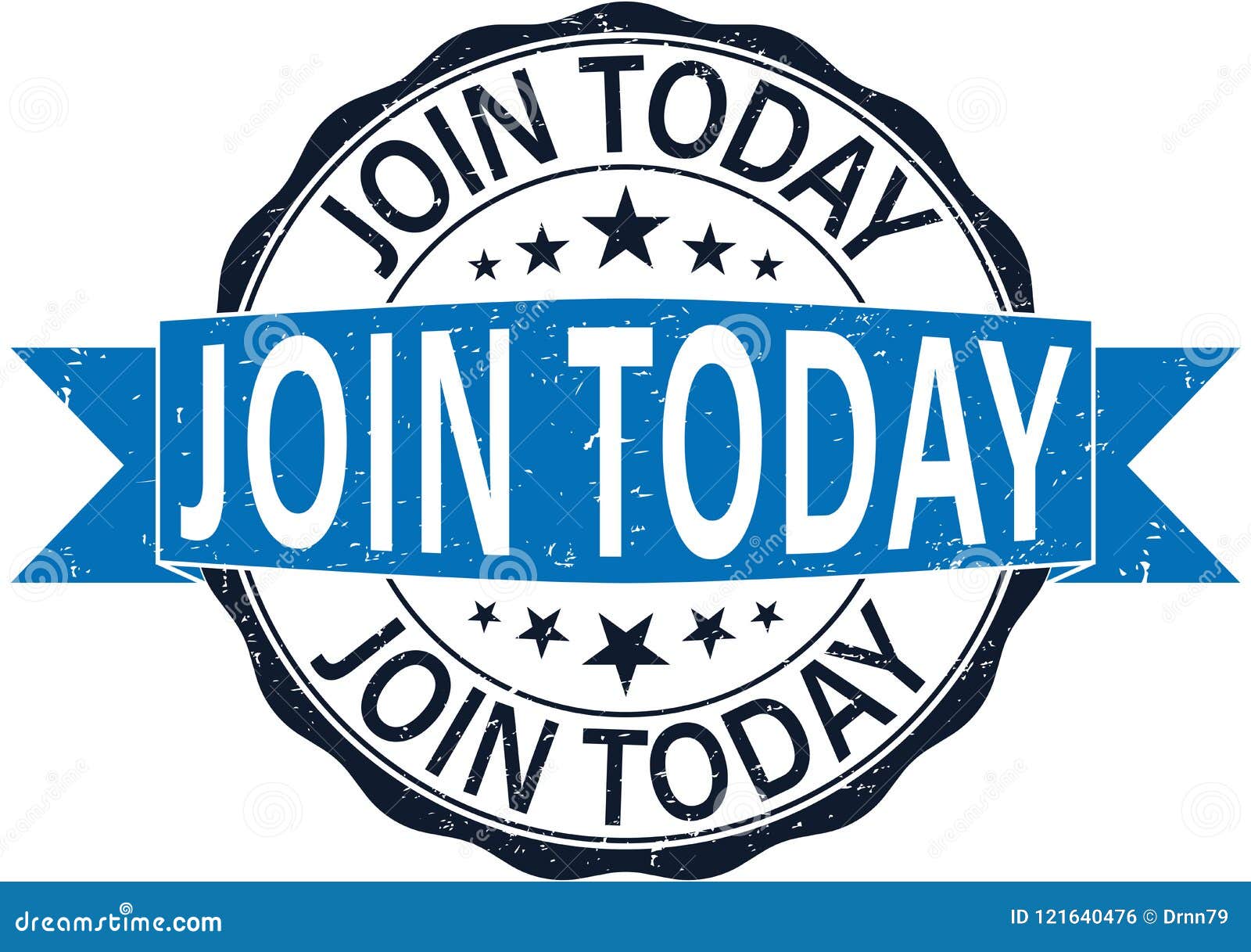 Blue Round Join Today Rubber Stamp Web Badge Stock Illustration ...