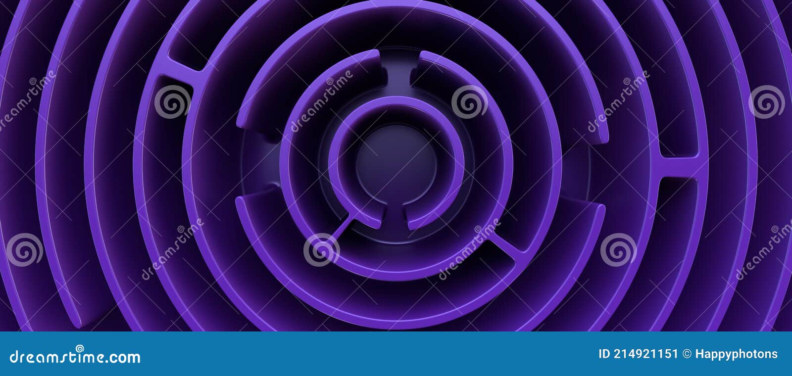 Blue Round Labyrinth. Top View Stock Illustration - Illustration of ...