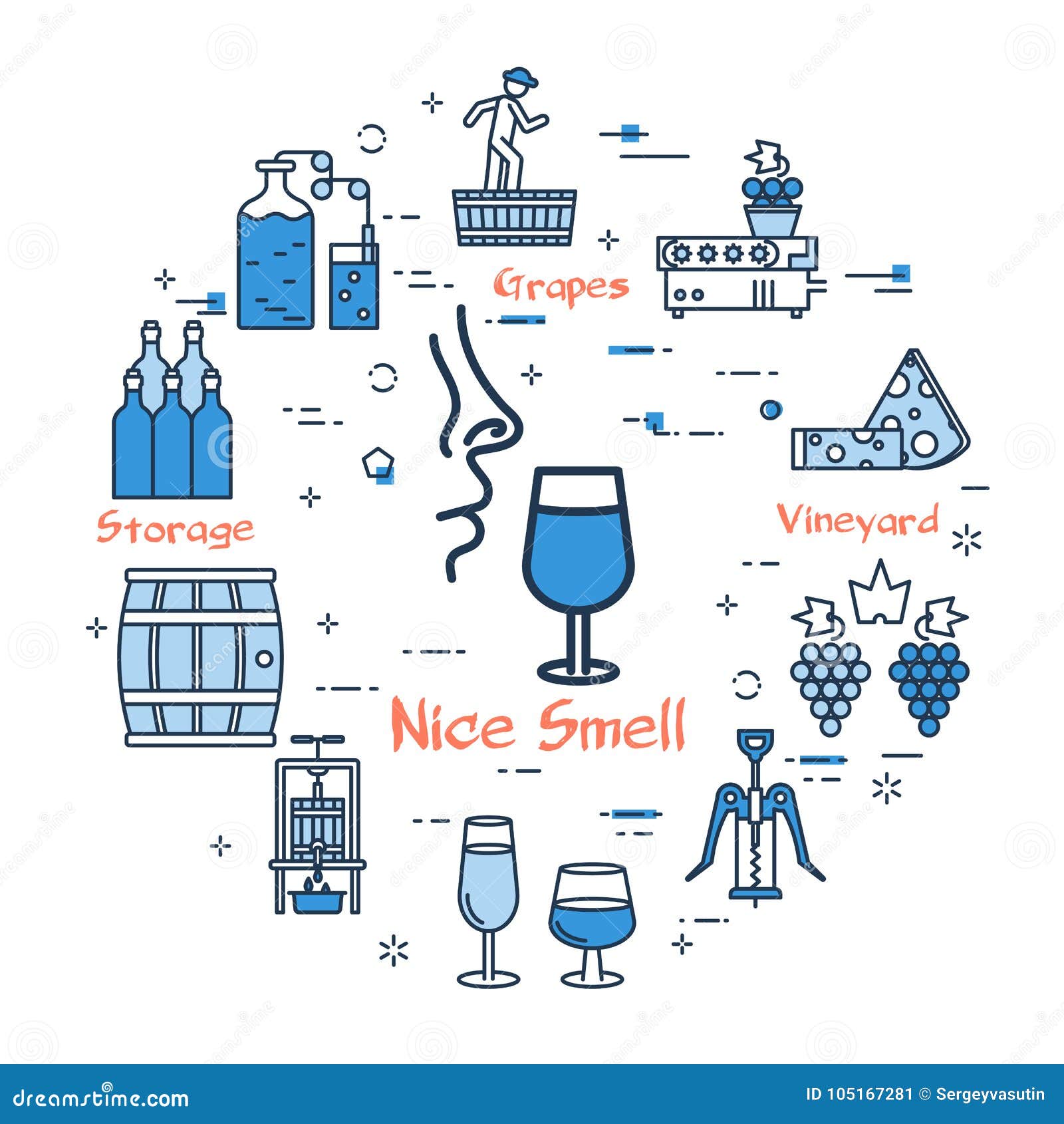 Blue Round Nice Smell Concept Stock Vector - Illustration of card ...