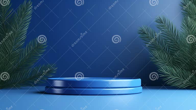 A Blue Round Object on a Blue Table. Generative Ai Stock Photo - Image ...