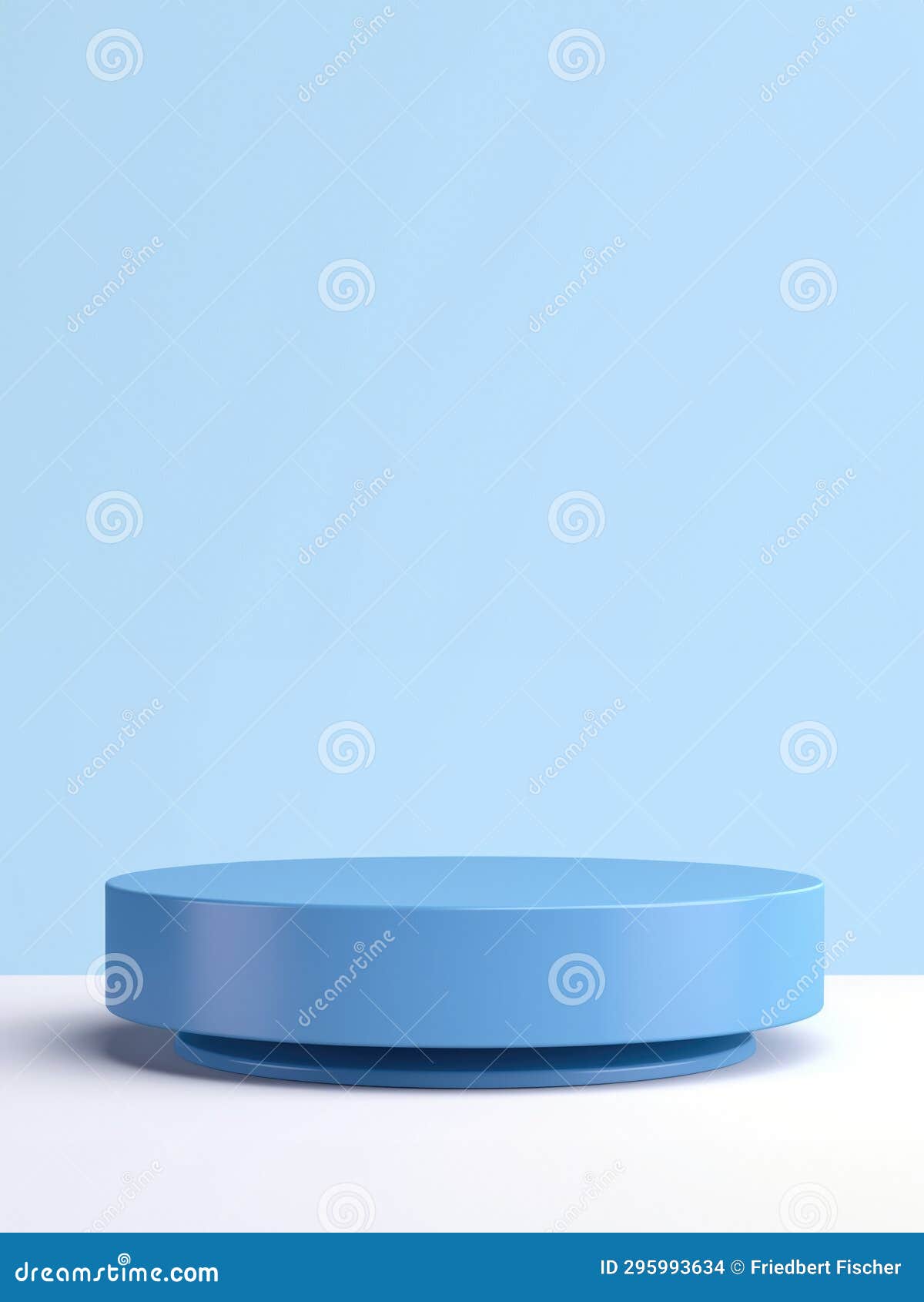 A Blue Round Object on a White Surface, Empty Podium Mockup for Beauty ...