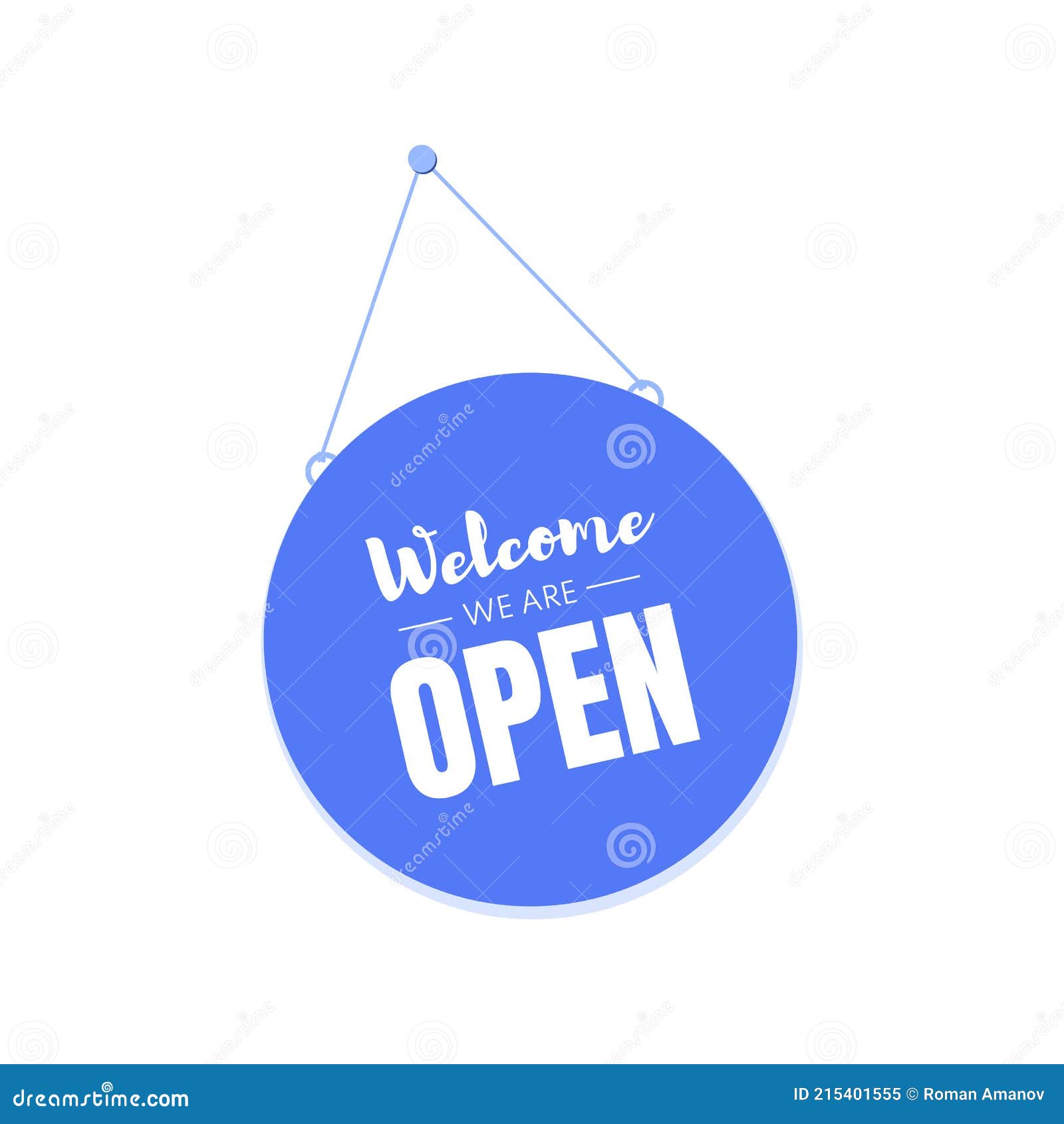 Blue round pen signboard. stock vector. Illustration of marketing ...