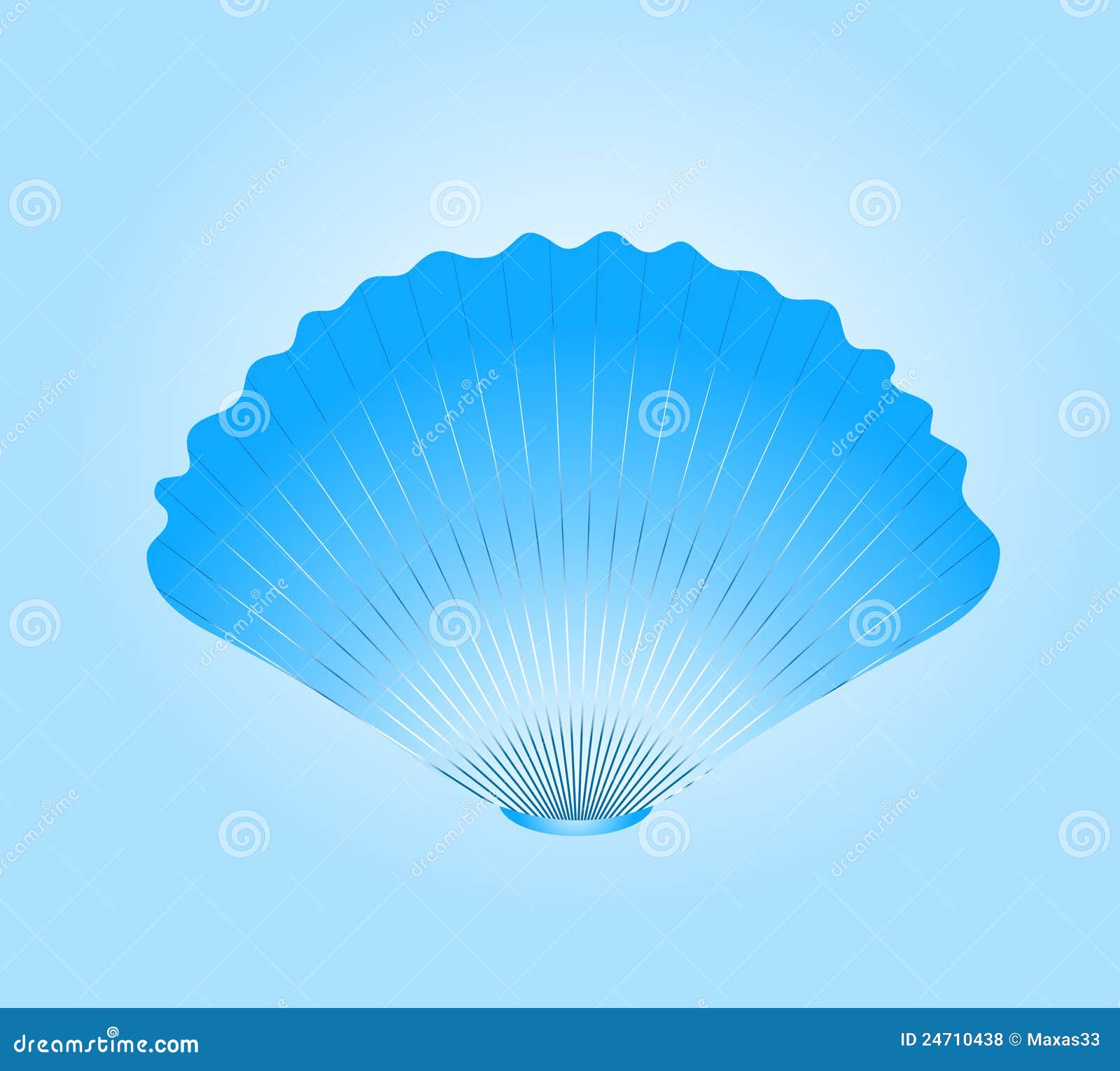 Blue Round Sea Cockleshell. Stock Vector - Illustration of blue, water ...