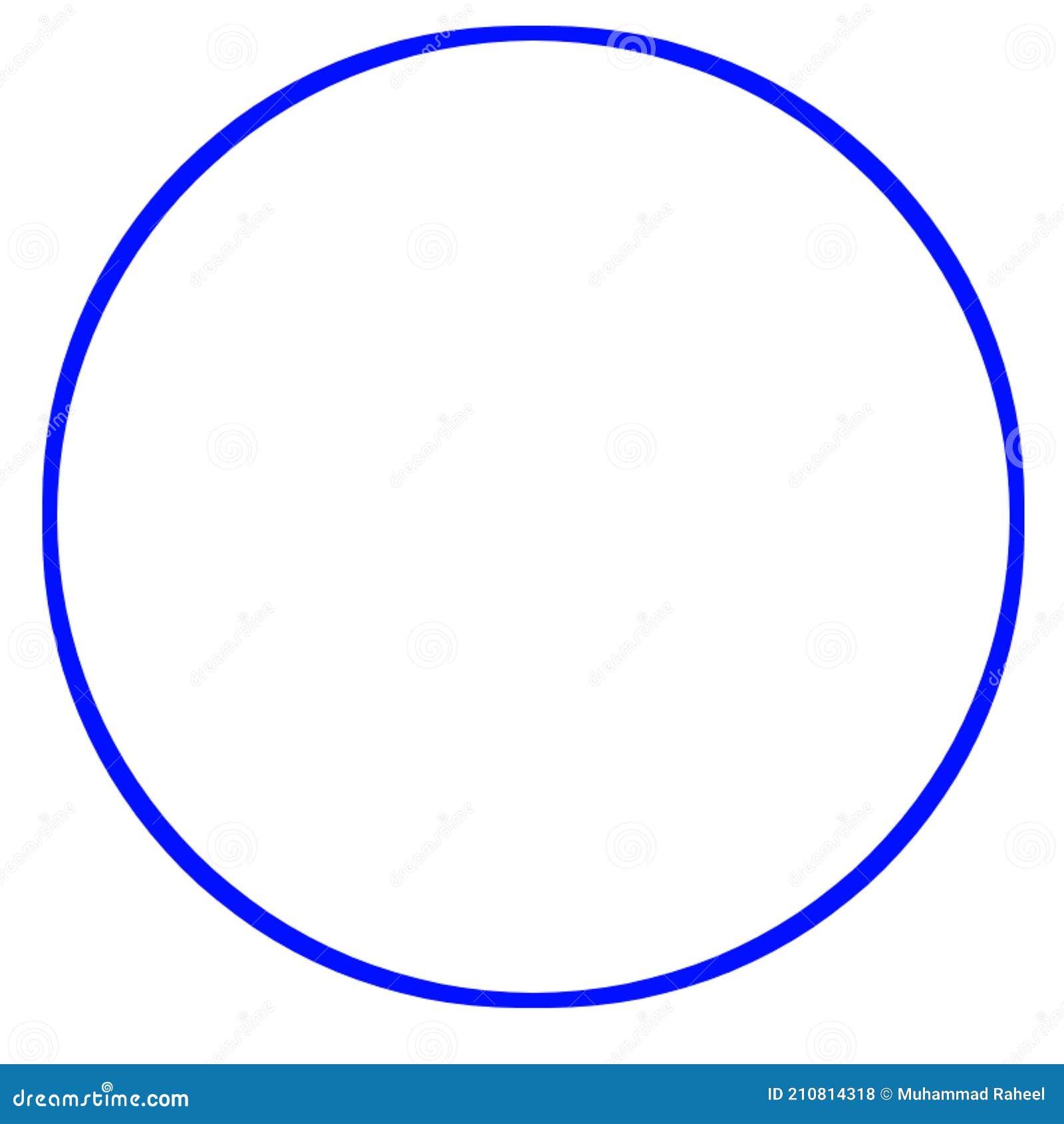 Blue Round Shape Frame Isolated on White Background Stock Illustration ...