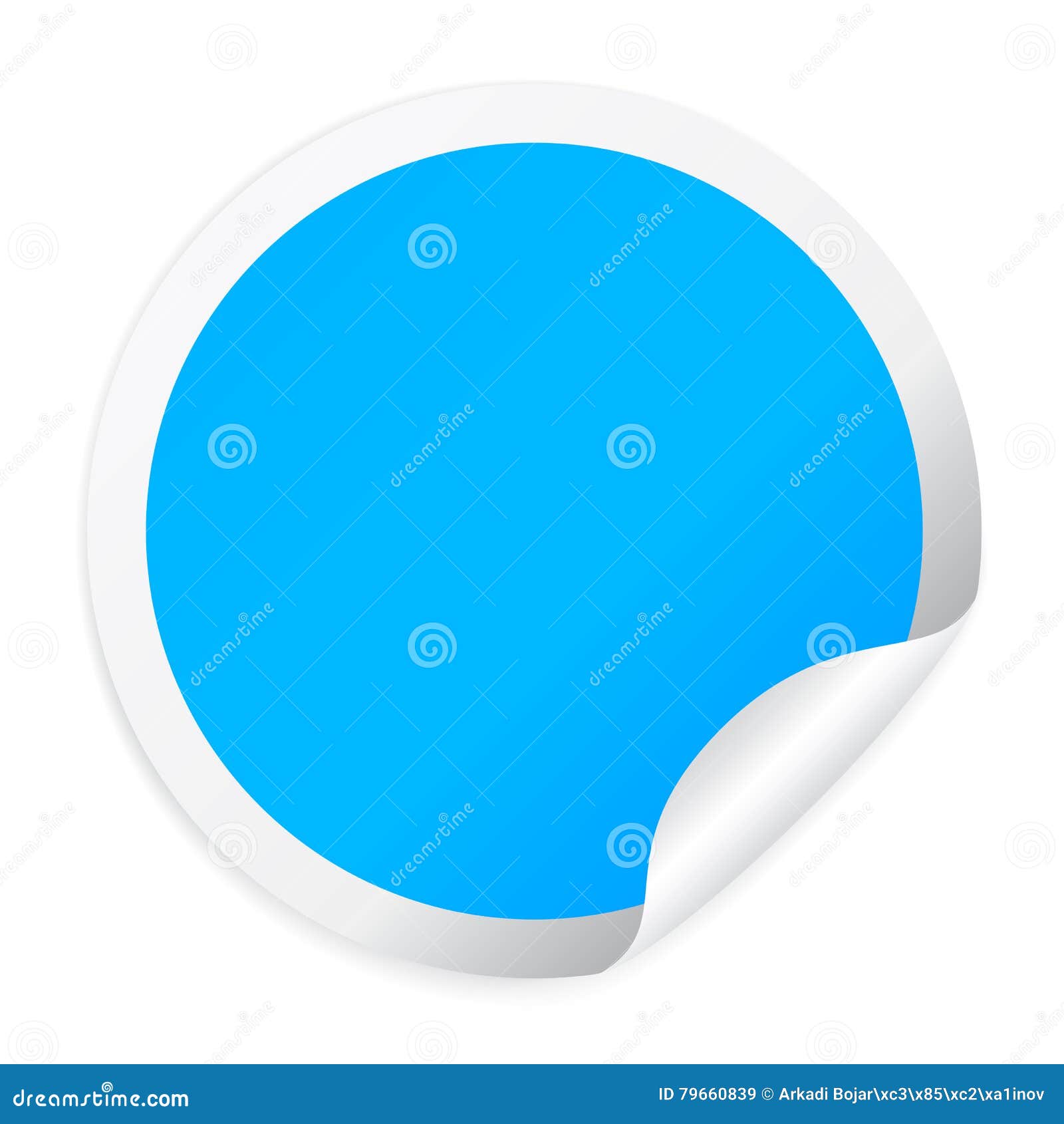 Blue round sticker stock vector. Illustration of note - 79660839
