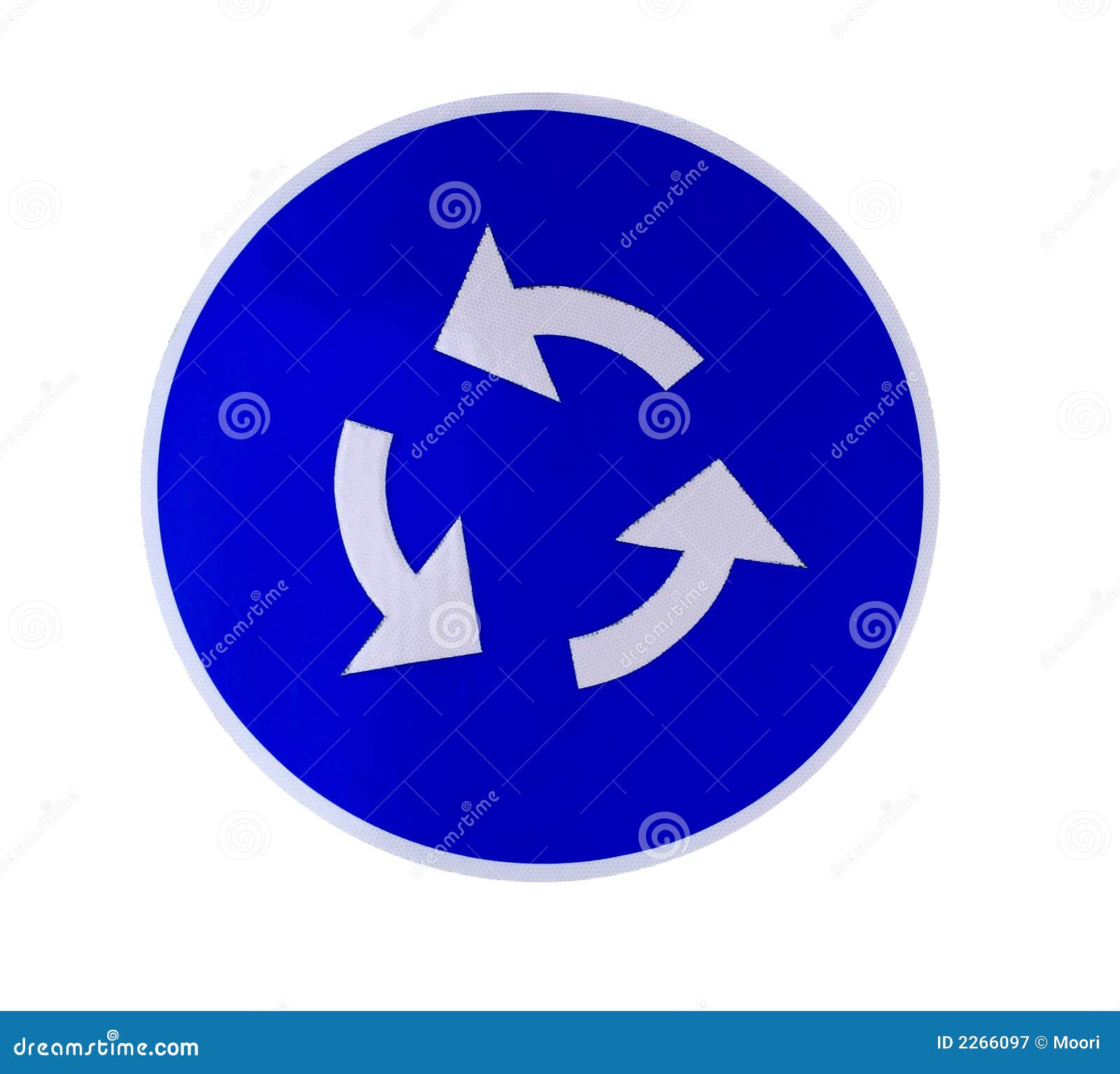 Blue roundabout sign stock illustration. Illustration of roads - 2266097